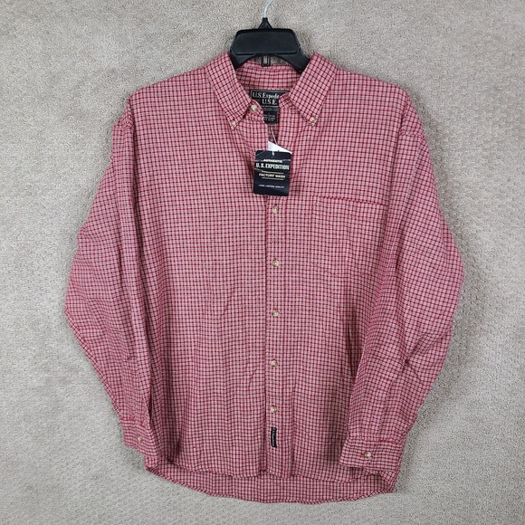 Shirts | Us Expedition Shirt Mens Large Red Plaid Long Sleeve Knit ...